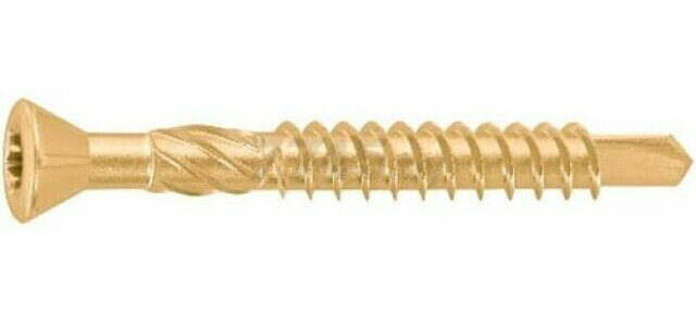 Шуруп для полов и паркета 3.2х50 мм желтый цинк TORX10 500 шт в карт. уп. STARFIX SMC2-19818-500