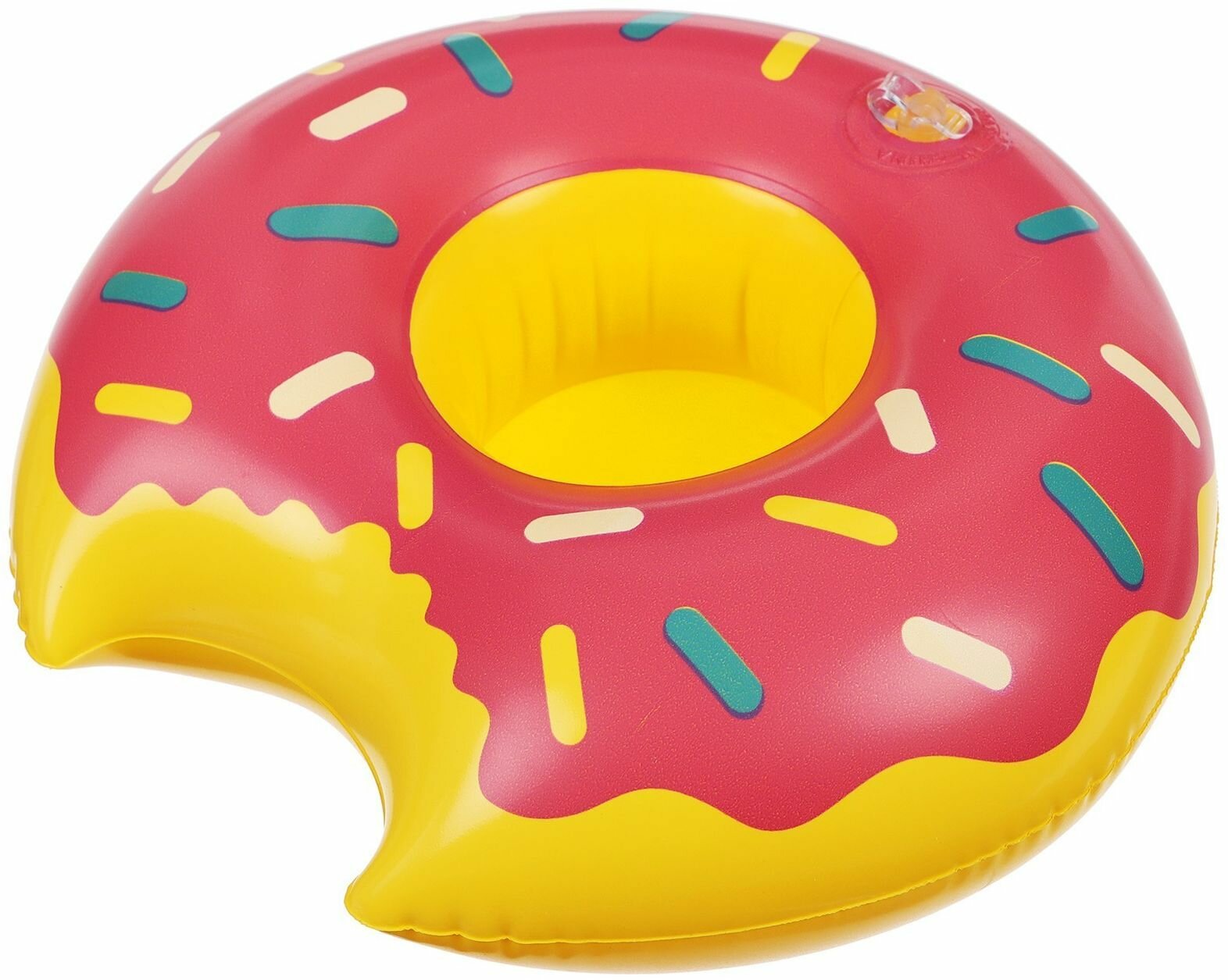 Надувная игрушка-подставка "Пончик" для бассейна, плавающая игрушка-подстаканник для напитков, 20 см, цвета микс