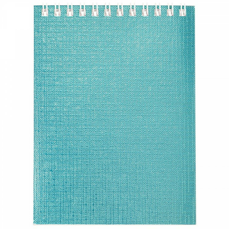 Блокнот А6 мягкая обложка на гребне 40 листов (Hatber) Metallic Мята бумвинил арт 40Б6бв1гр. Количество в наборе 18 шт.