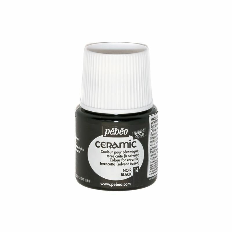 Краска для керамики и металла Pebeo Ceramic, 45 мл, 014 черный