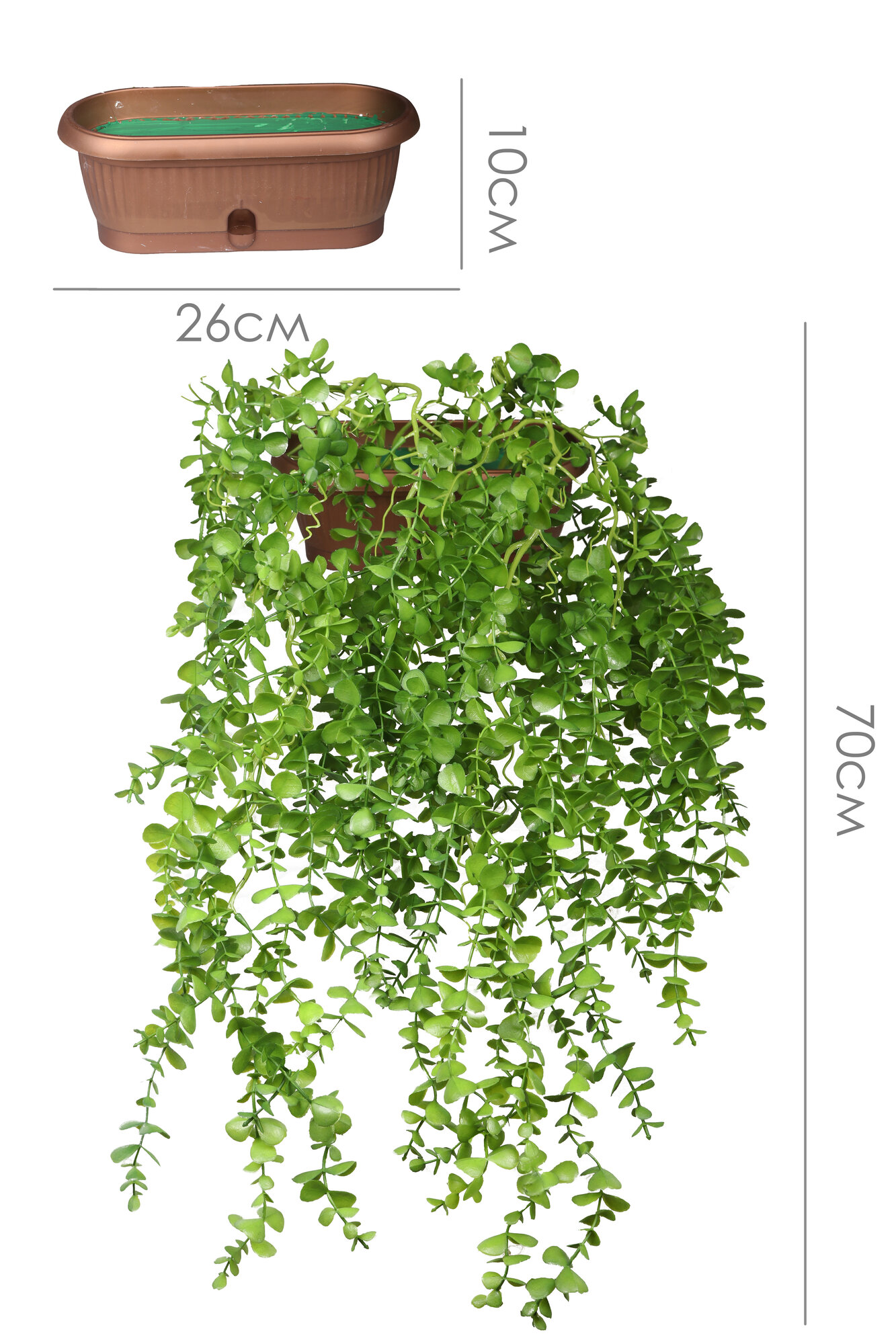 Искусственные кусты Holodilova "Свисающие", эвкалипт, длина 70см, зеленые