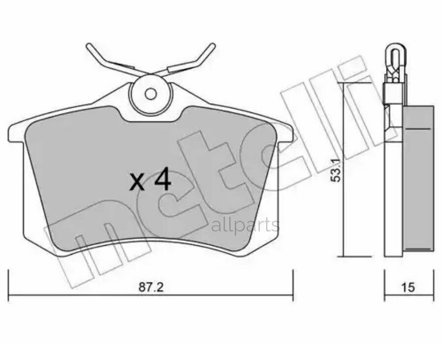 METELLI 22-0100-0 Колодки торм. пер.