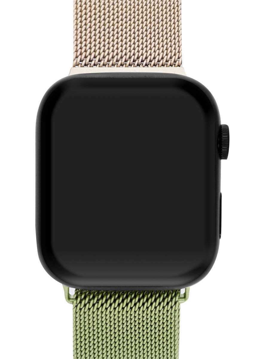 Ремешок для часов Apple Watch Ultra/49/45/44/SE/42 mm Mutural Оригинал, легкий металлический на магните — Зелёно золотой