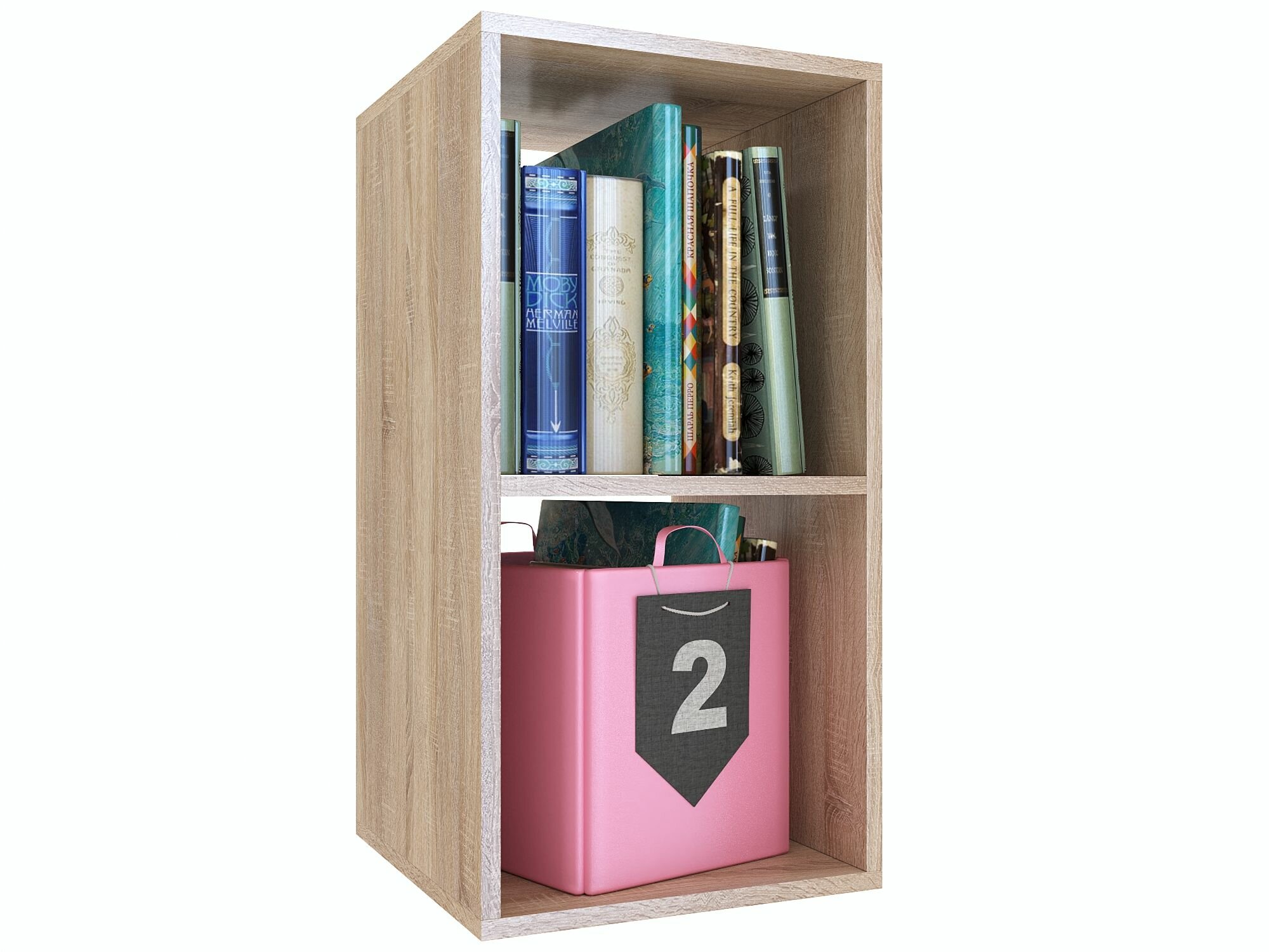 Стеллаж для книг с полками 2 секции Мебель на Руси "Каллакс" 36х72х39, дуб сонома