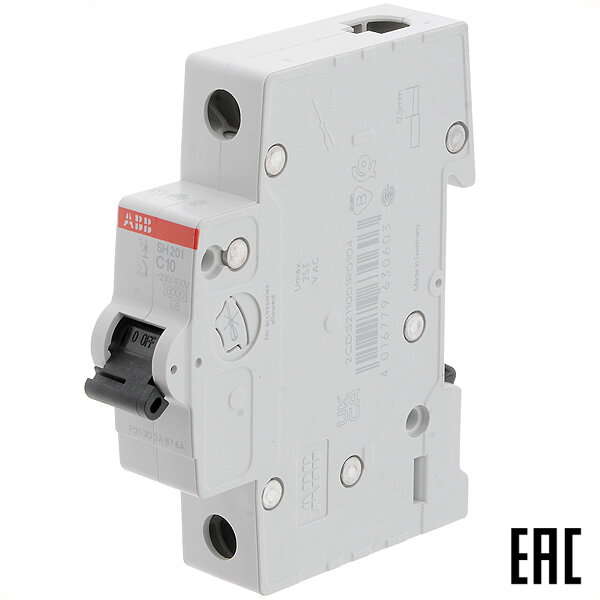 Автоматический выключатель SH201 C10А/1п/ 6,0кА на Din-рейку 2CDS211001R0104 C10 АВВ (2 шт. в комплекте)