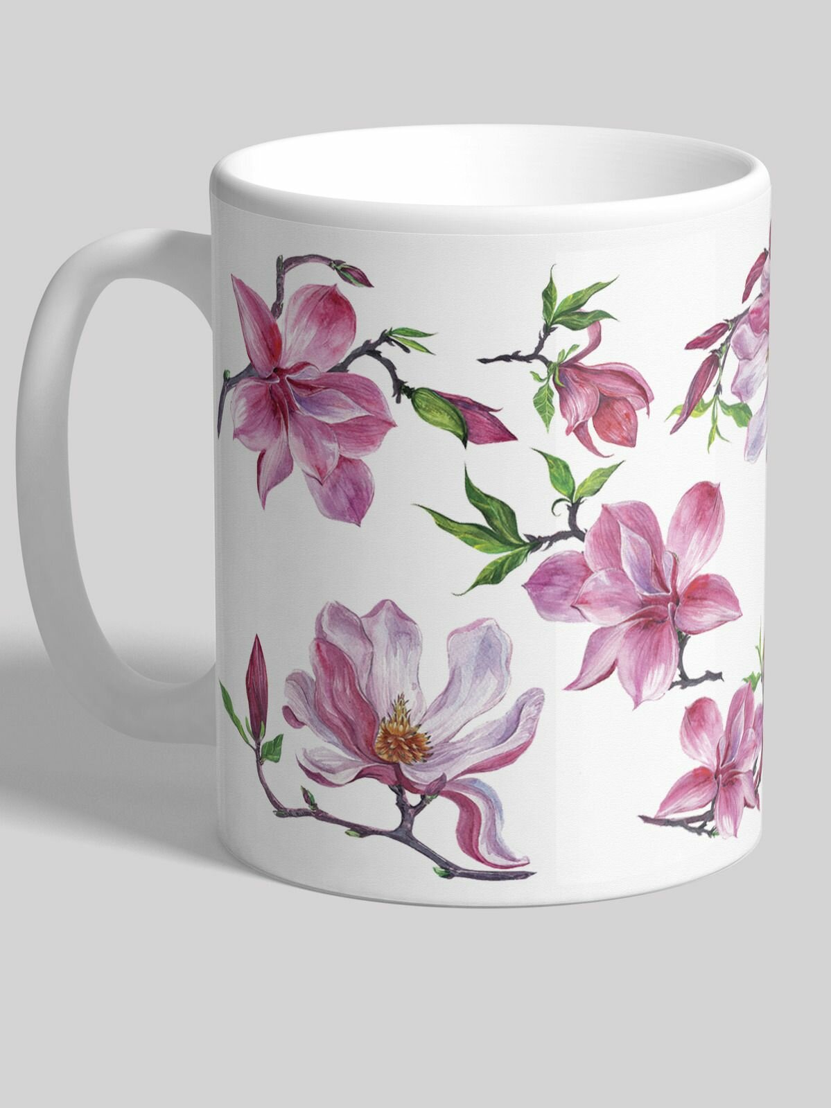 Кружка cooperative.moscow " Магнолия цветок " (кружка с Магнолией , Магнолия , кружка с цветком, кружка Магнолия , подарок с любовью, кружка с цветами, цветы, цветок) , 330 мл, 1 шт