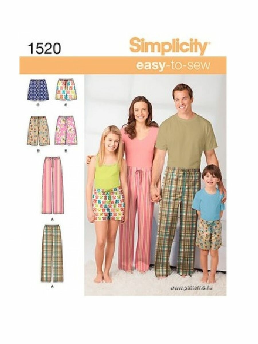 Выкройка Simplicity Домашние брюки