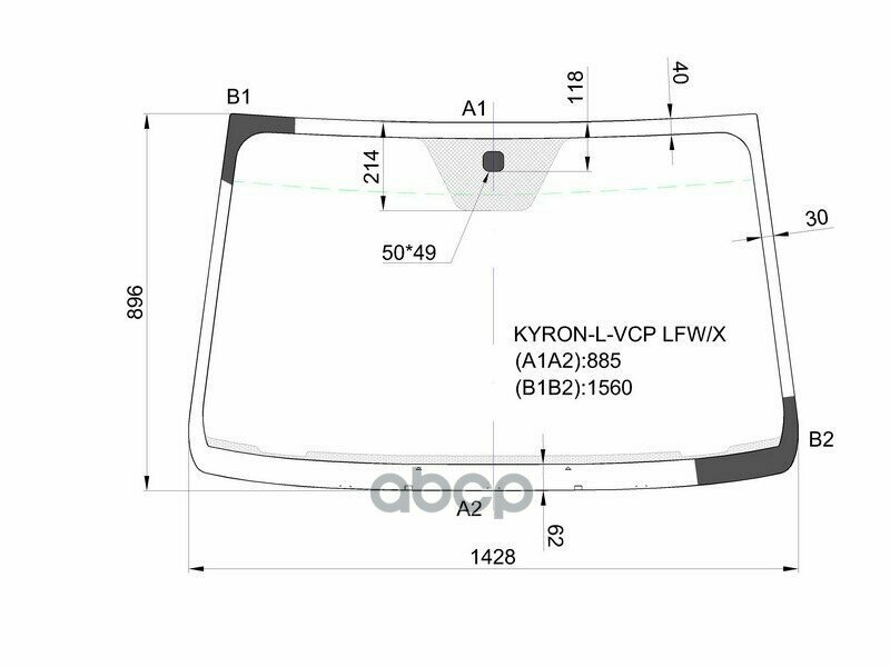 Стекло лобовое SsangYong Actyon 05-10 / Actyon Sports 06-16 XYG арт. KYRON-L-VCP LFW/X