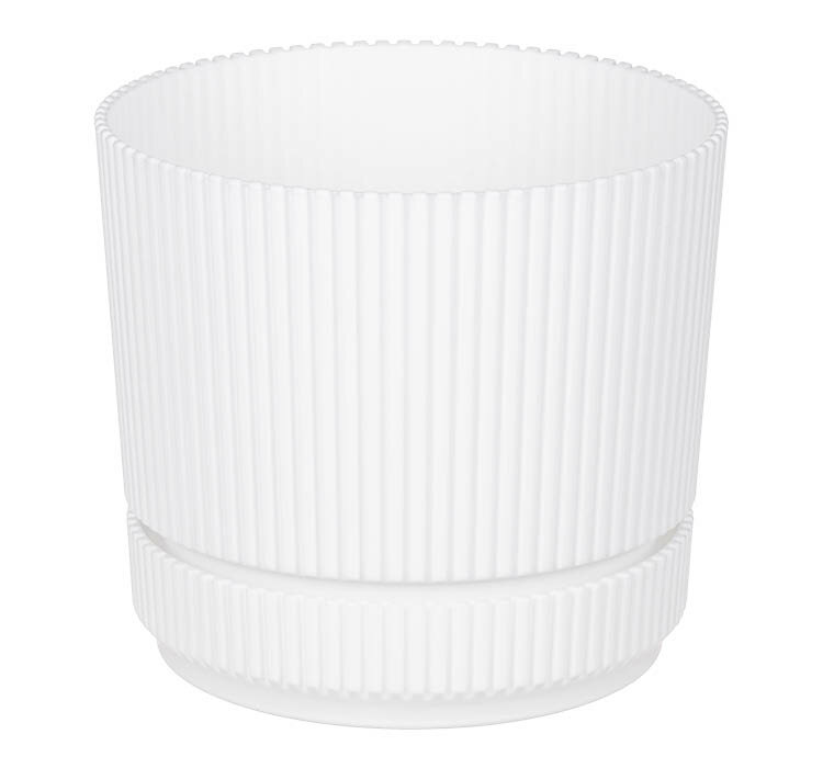 Кашпо с подставкой стрип D110мм 0,6л, Белый