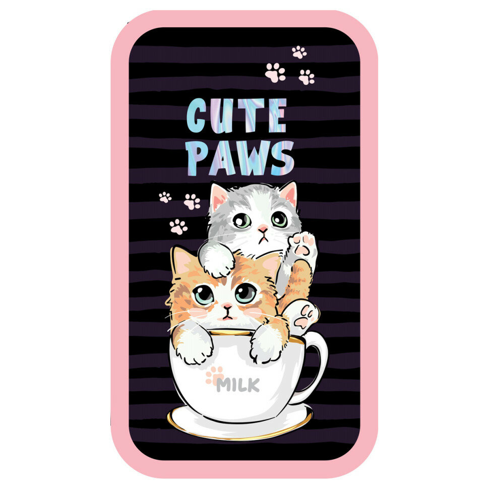 Пенал 2 отделения, 190*105 ArtSpace "Cute Paws", ламинированный картон, 368143