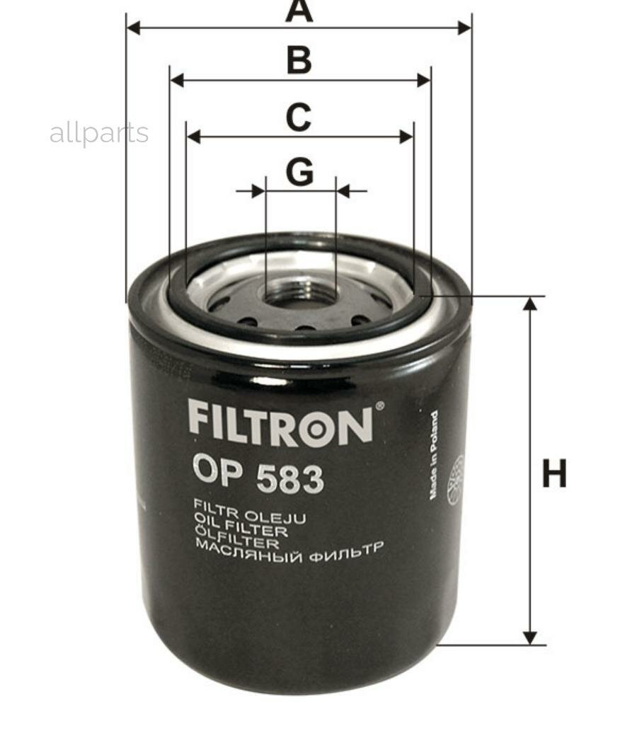 FILTRON OP583 Фильтр масляный FILTRON OP583