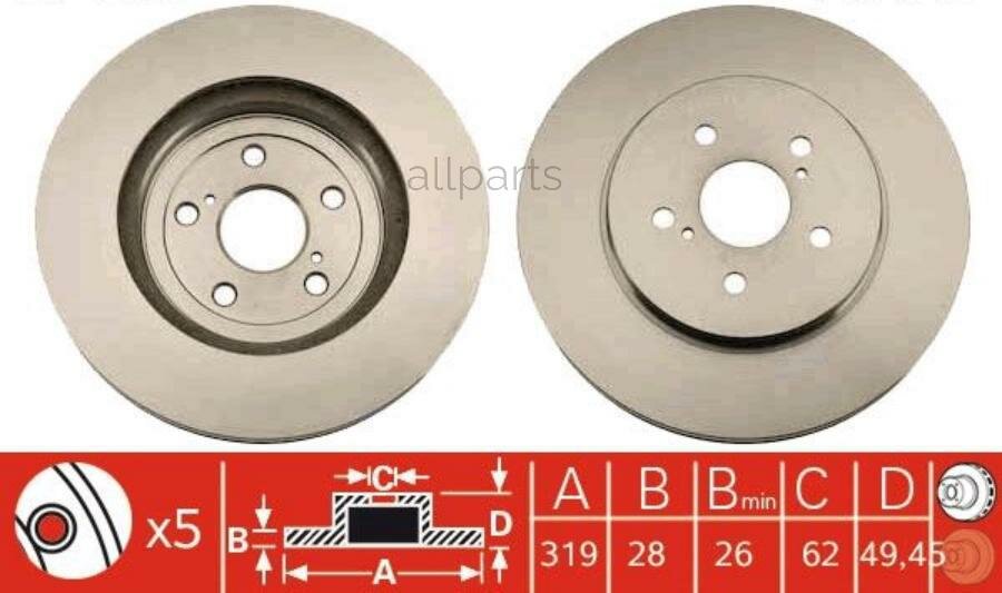ZF RUSSIA DF4493 ZFR Диск тормозной передний для LEXUS RX-330 ZF RUSSIA DF4493 ZFR