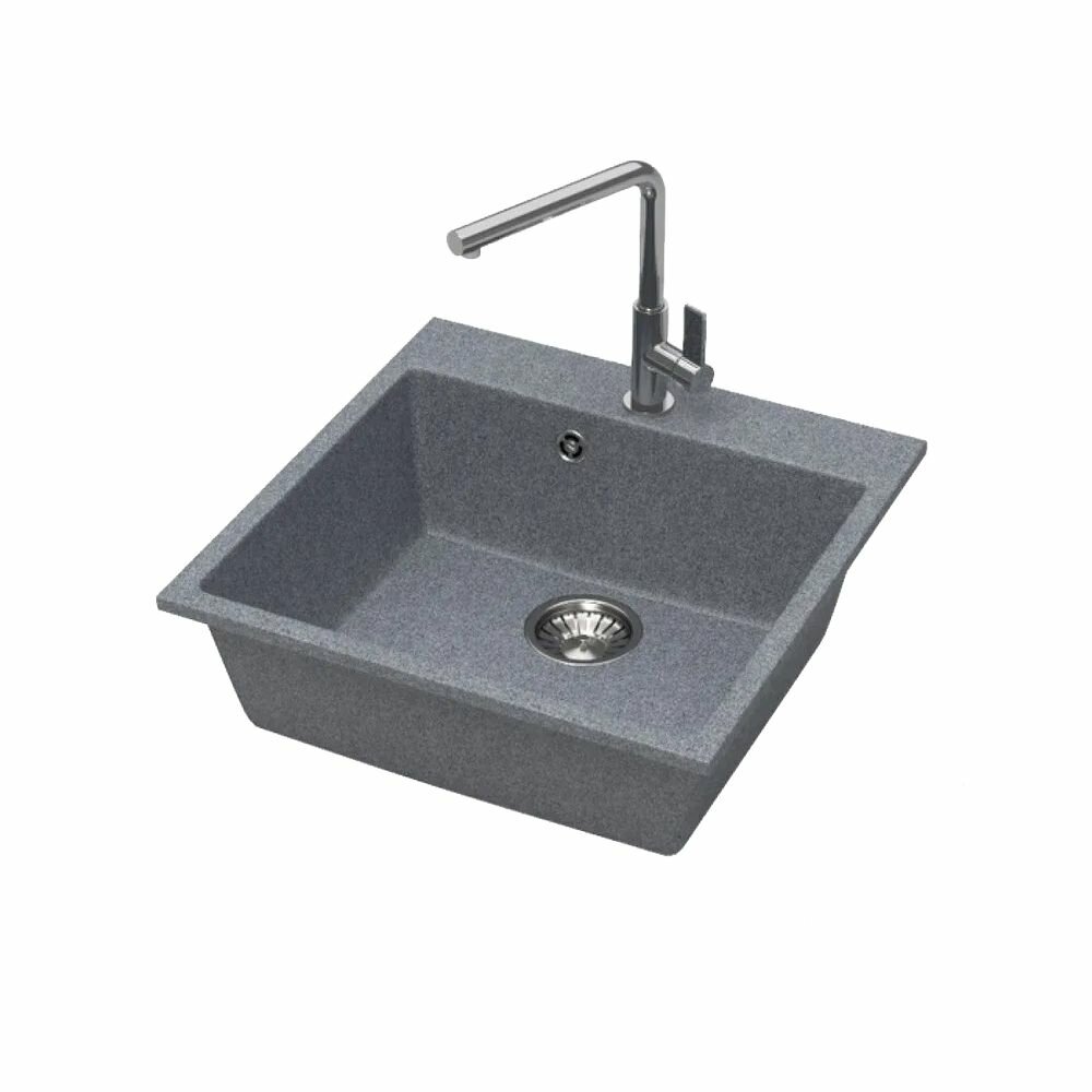 Мойка для кухни каменная MARRBAXX 42/Q8, серый, матовая с сифоном
