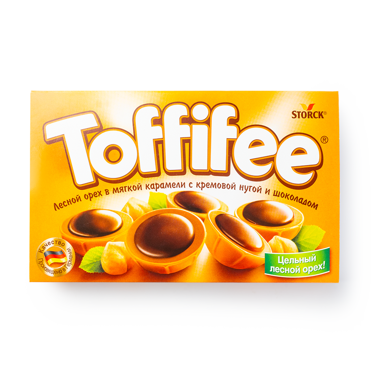 Конфеты Toffifee, лесной орех в карамели с нугой и шоколадом, 125 г