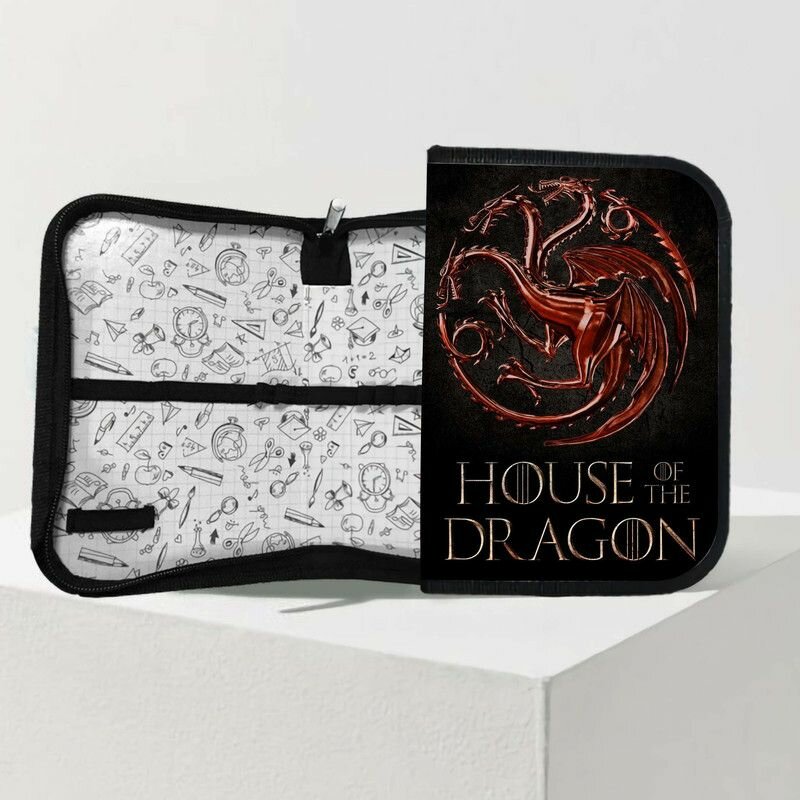 Пенал GOODbrelok 190х130мм на молнии мальчику принт "Дом Дракона, House of the Dragon" - 0009