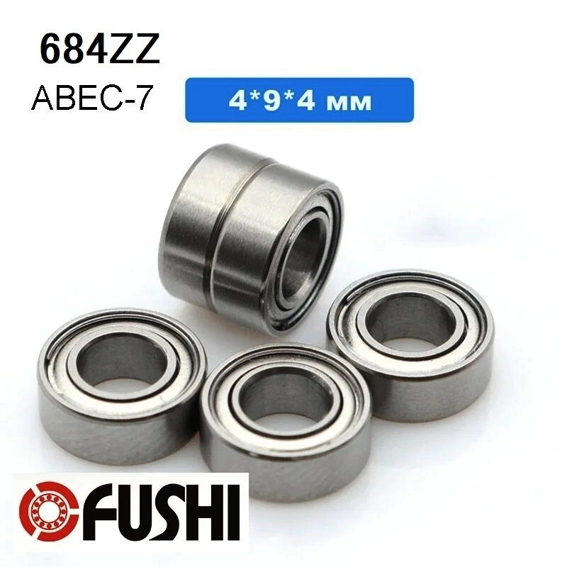 Подшипник FUSHI 684ZZ, размер 4x9x4 мм, класс ABEC-7