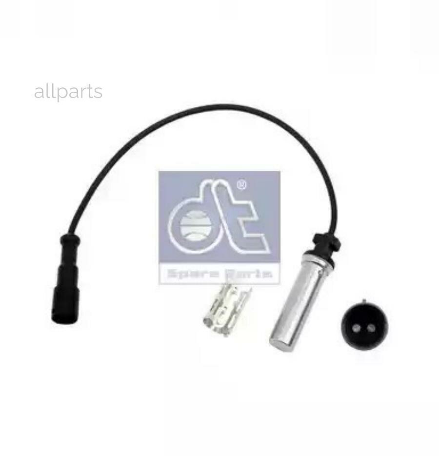 DT SPARE PARTS 520146 датчик ABS !(мр)датчик прямой L=425(без штепсельной вилки L=350)+ втулка+ смазка\BPW, MB
