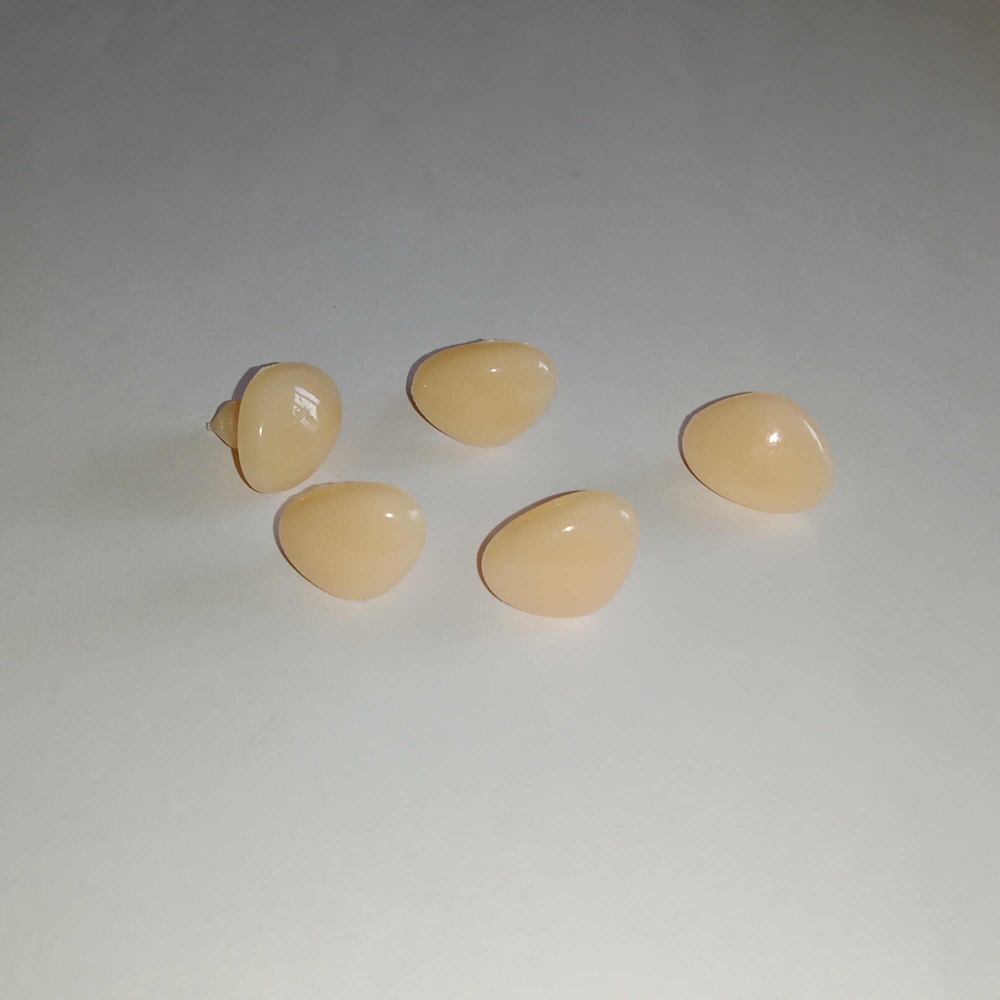 Носики для игрушек винтовые глянцевые, с фиксатором, диаметр 12х15 мм, набор 5 штук, цвет бежевый