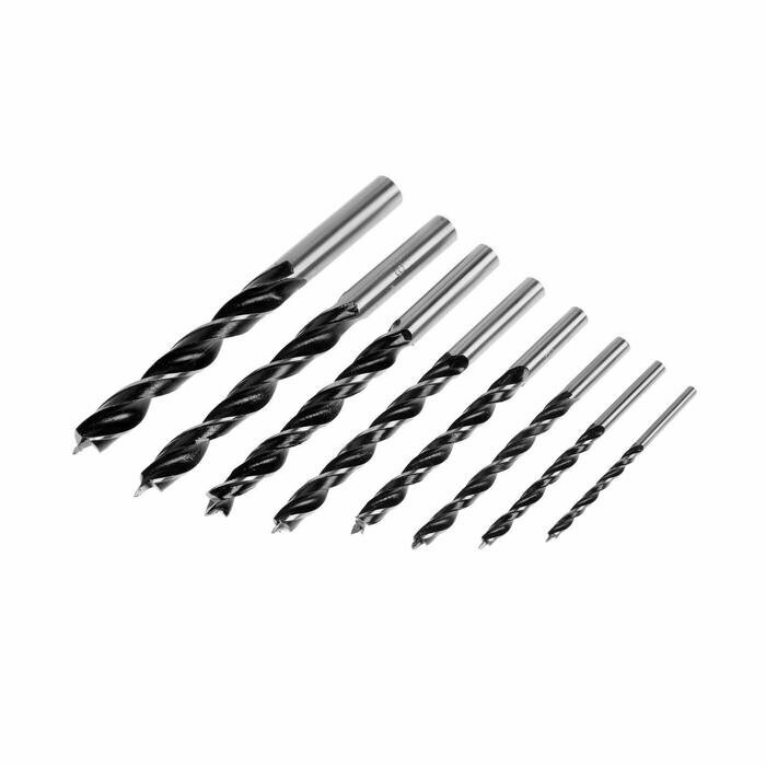 Набор сверл по дереву , цилиндрический хвостовик , 3-4-5-6-7-8-9-10 мм , 8 шт.