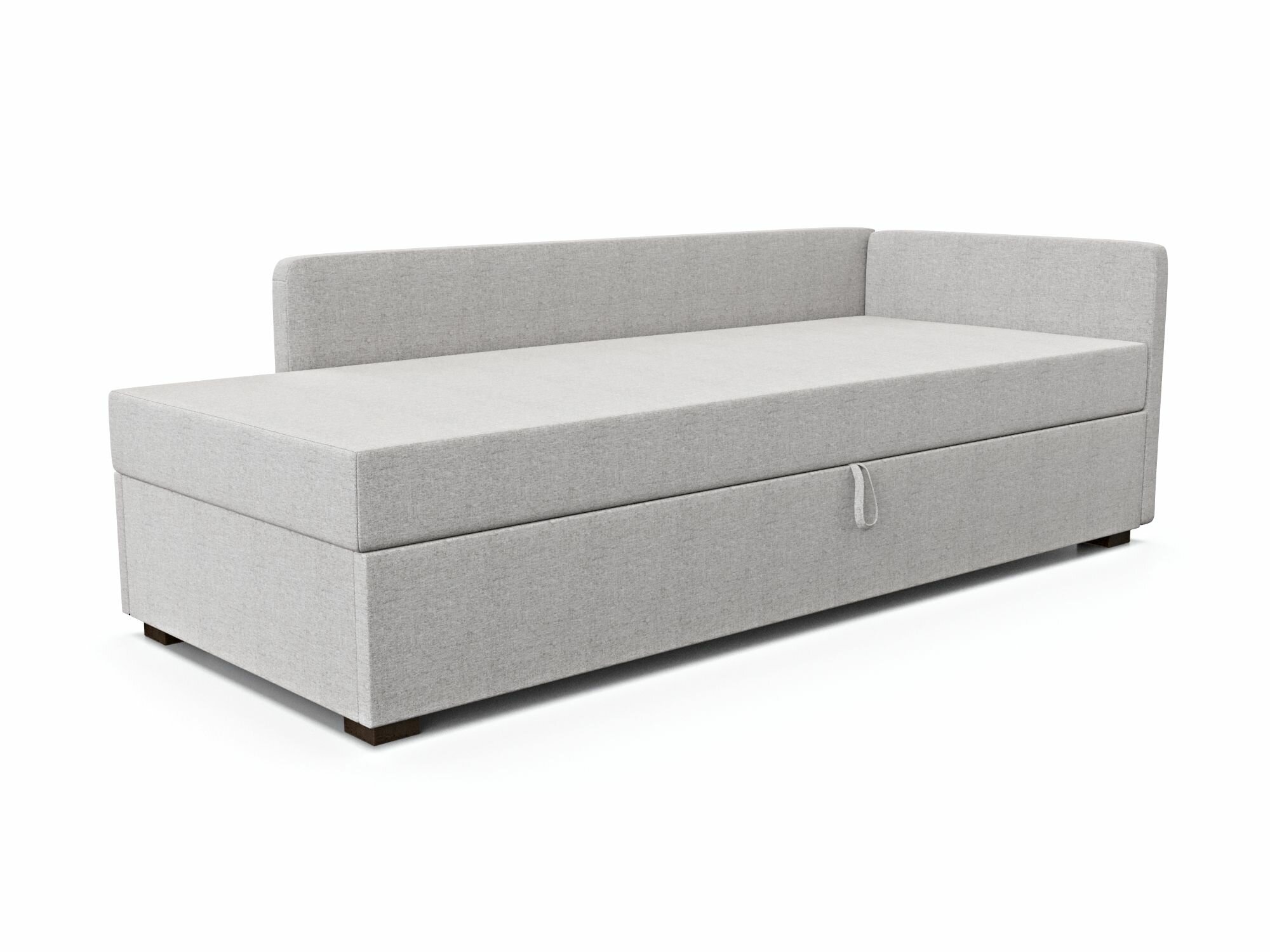 Прямой диван кушетка Arsko Велес правый, серая, рогожка, трехместный, в офис, в салон красоты, скандинавский лофт