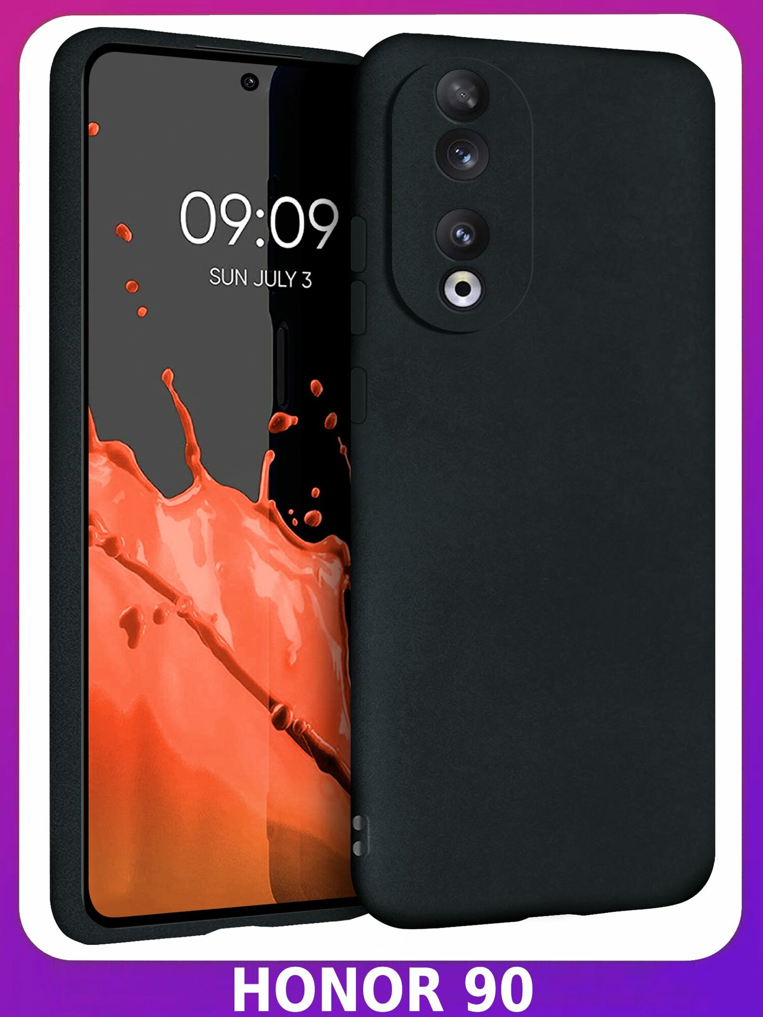 Мягкий Soft Touch чехол из силикона для HONOR 90 (не PRO!) с бархатной подкладкой