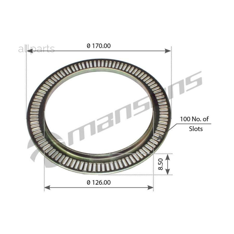 MANSONS 100069 кольцо ступицы! (м) D170xD126x8,5mm под ABS =100Nos \Scania 4-ser/P/G/R/T-ser