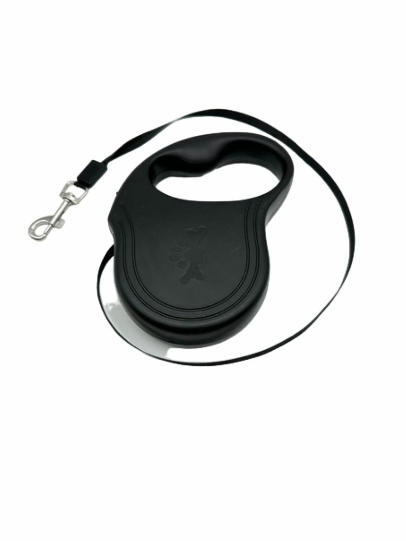 Поводок- рулетка для собак "Веселый Пес" 5 метров, черный