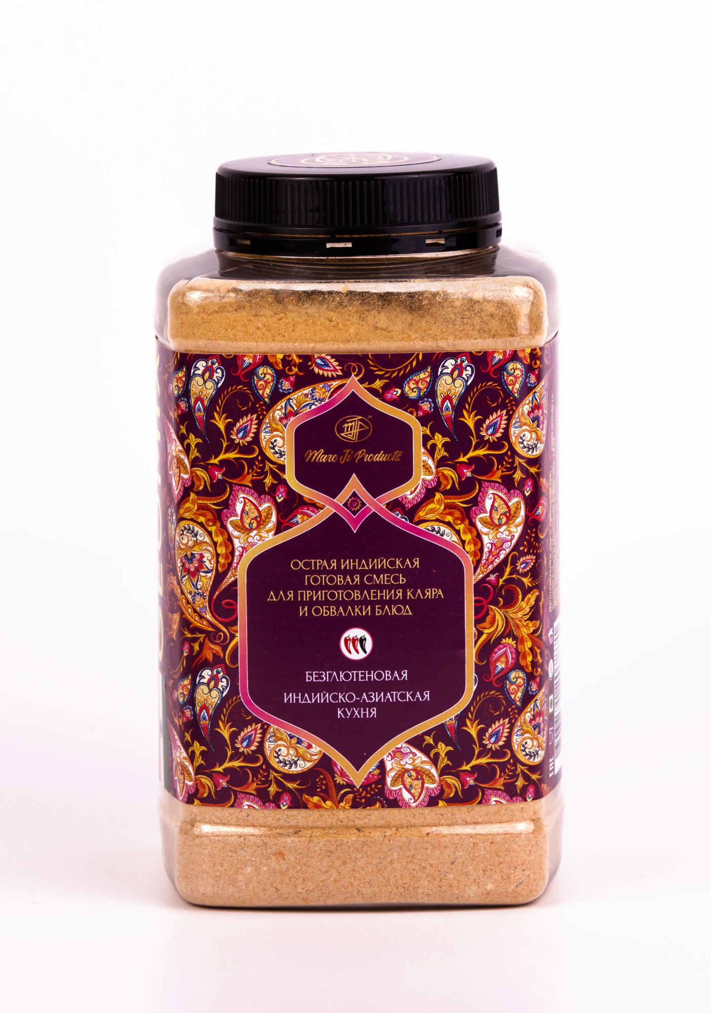 Острая Индийская готовая смесь для приготовления кляра, безглютеновая / 600 г / пл/банка / Marc Ji Products®
