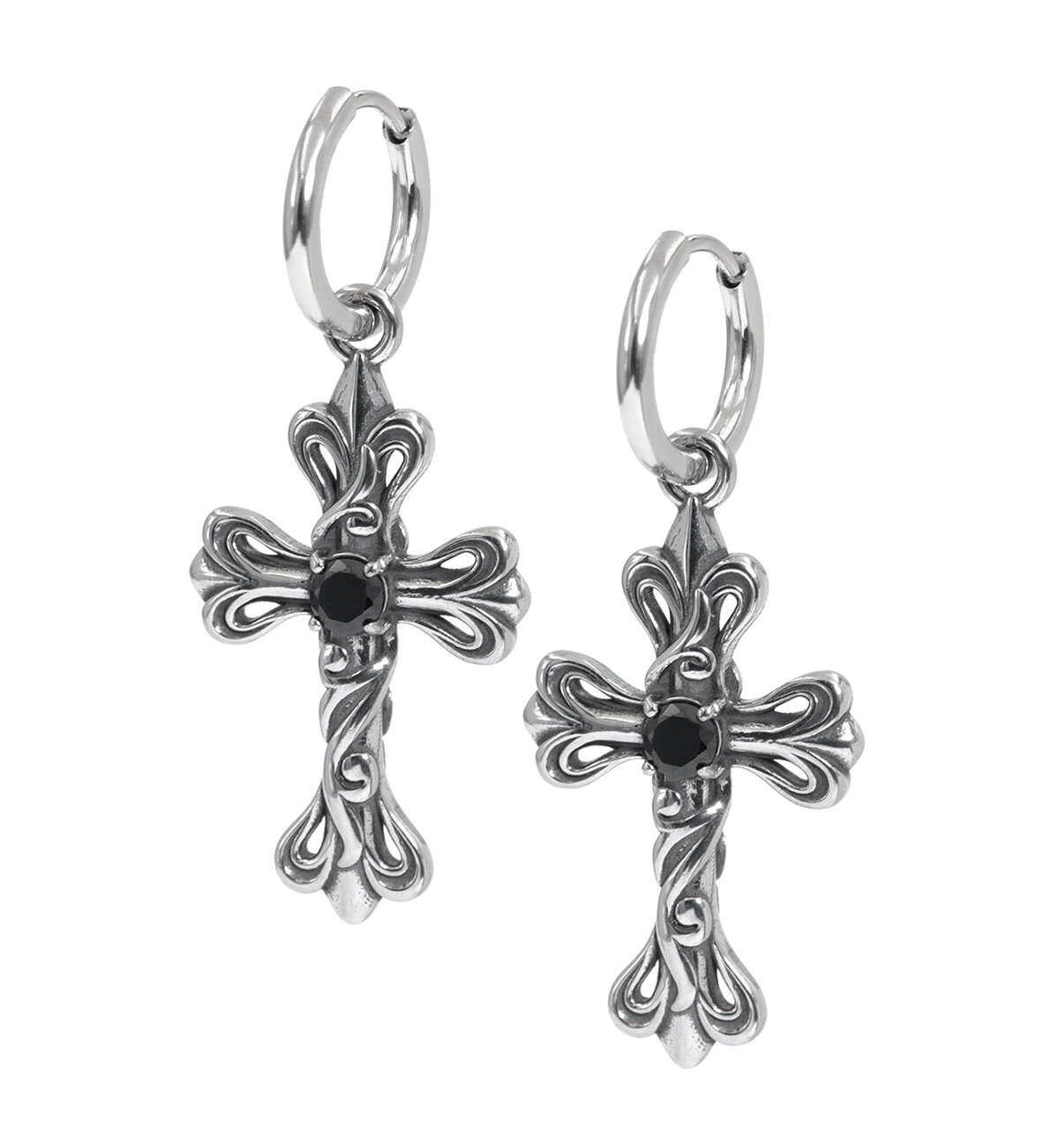 Серьги конго, с подвесками, кристалл