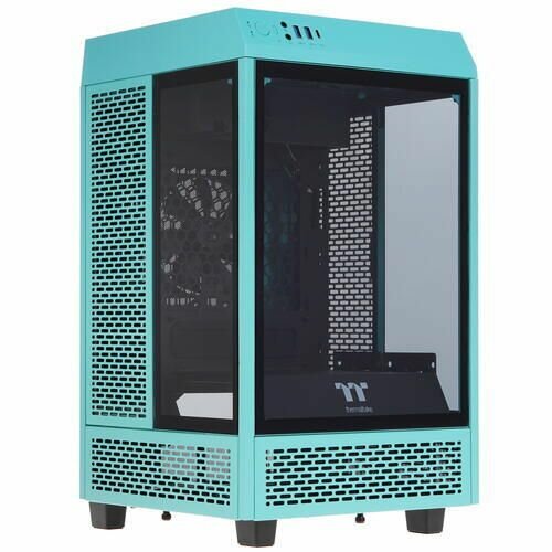 Компьютерный корпус Thermaltake The Tower 100 Turquoise (CA-1R3-00SBWN-00) бирюзовый - компактный (SFF), Mini-ITX, USB 3.2 Gen1 Type-A, USB 3.2 Gen2 Type-C