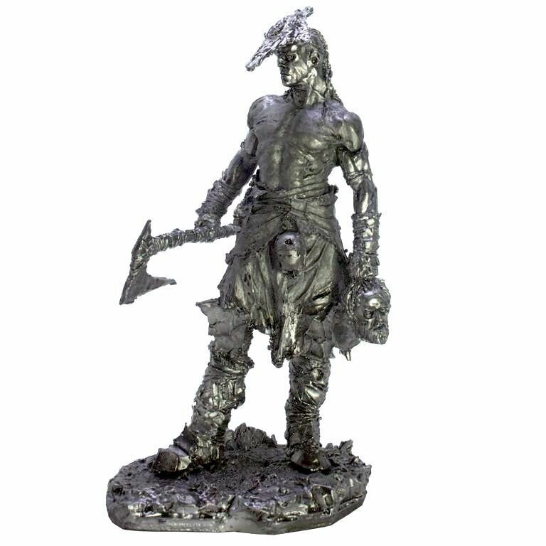 Оловянный солдатик Кровожадный викинг 75 мм масштаб (8-9 см высота) Коллекционная фигурка из олова