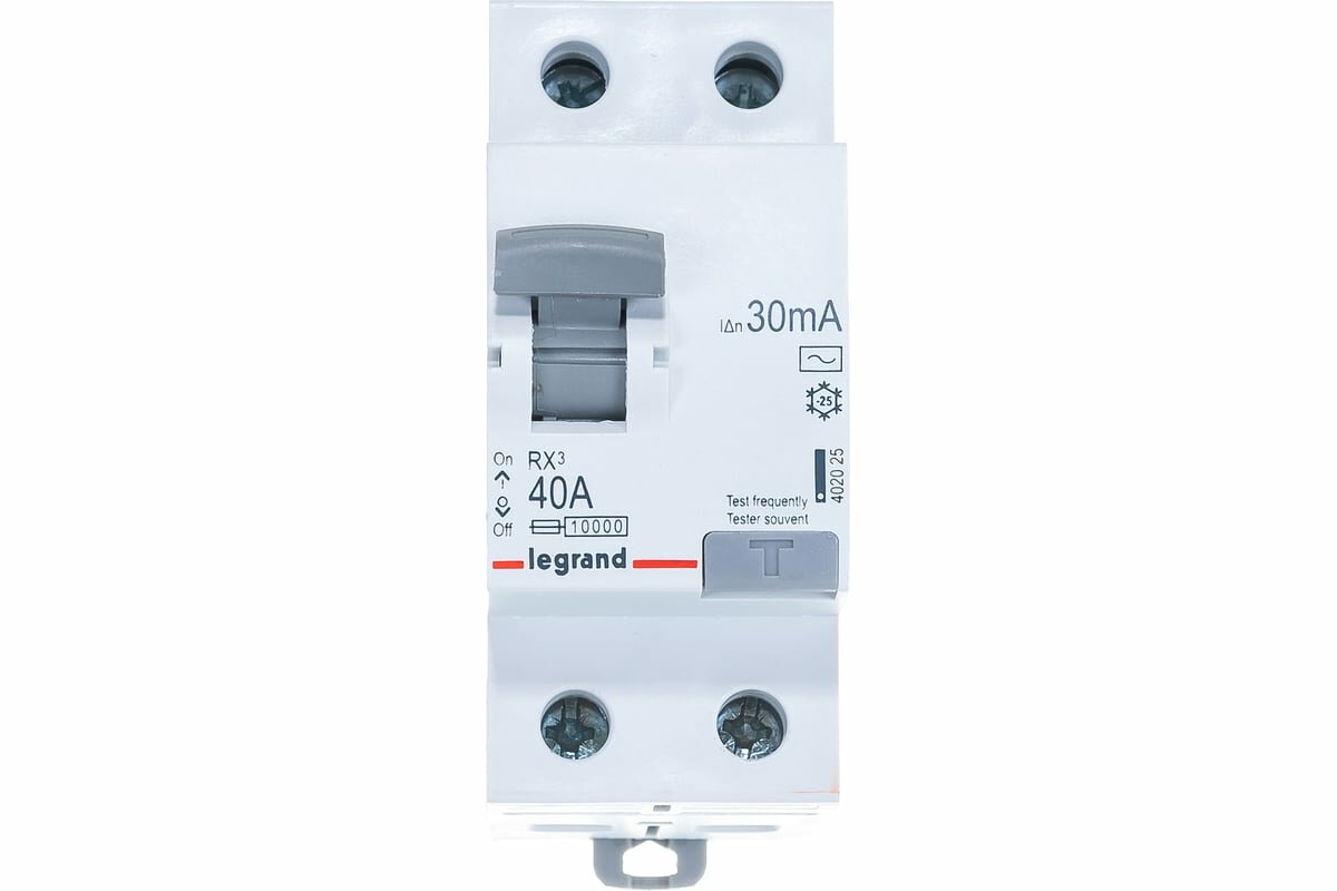 Legrand RX3 Leg УЗО 2P 40A 30мА тип AC устройство защитного отключения 402025 1199829