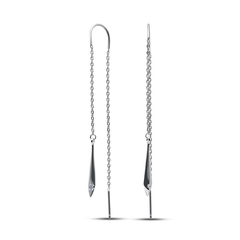 Серьги, серебро, 925 проба, фианит