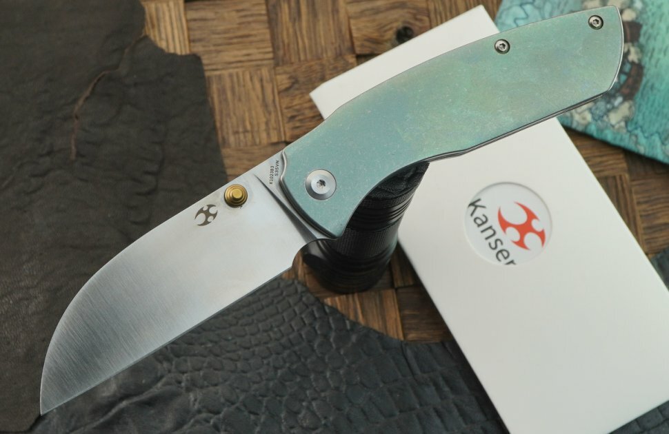 Складной нож Kansept Knives Convict, сталь CPM S35VN, рукоять зеленый титан