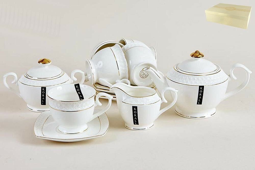 Набор чайный 15 предметов Снежная королева 280 мл Коралл 749264