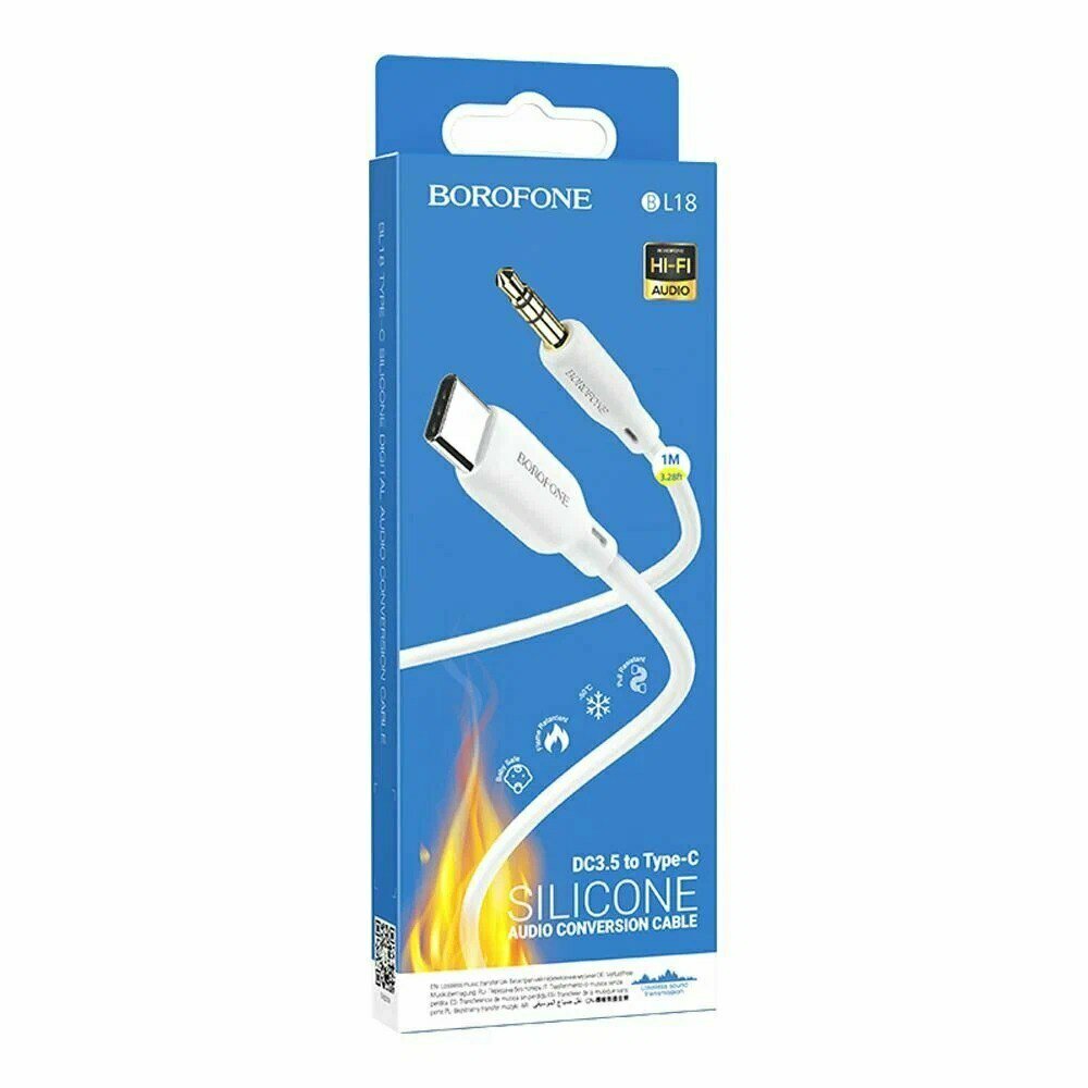Аксессуар Borofone BL18 Jack 3.5mm - USB Type-C 1m White 6941991101076