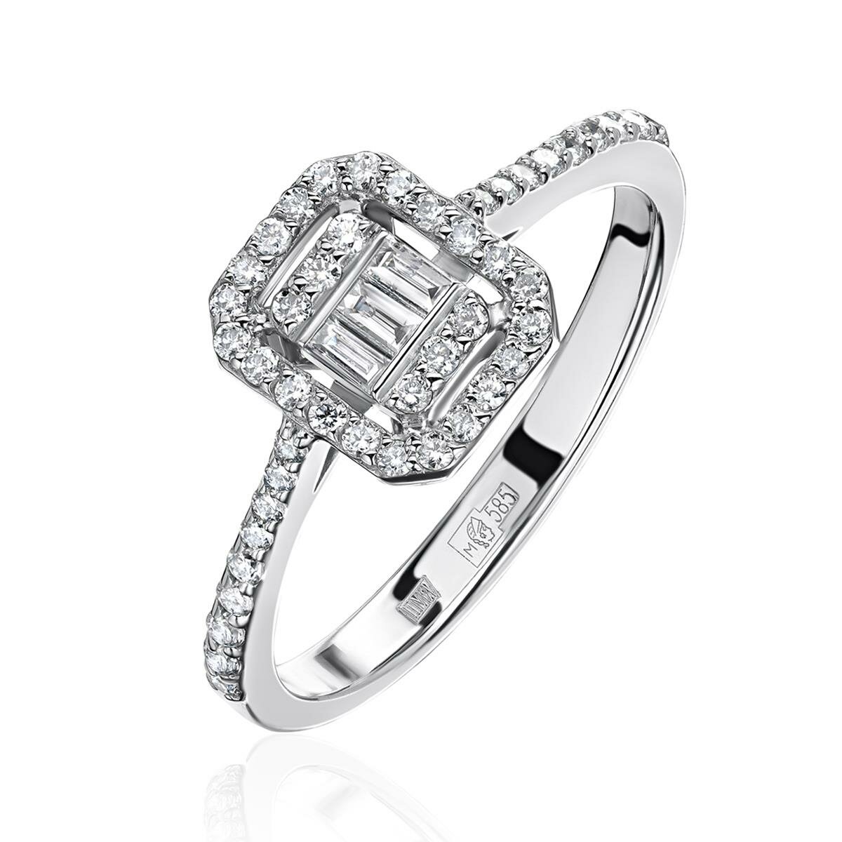 Кольцо, белое золото, 585 проба, бриллиант