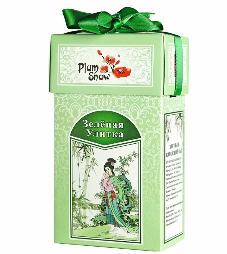 Plum Snow Чай листовой зеленый Зеленая Улитка,100 г
