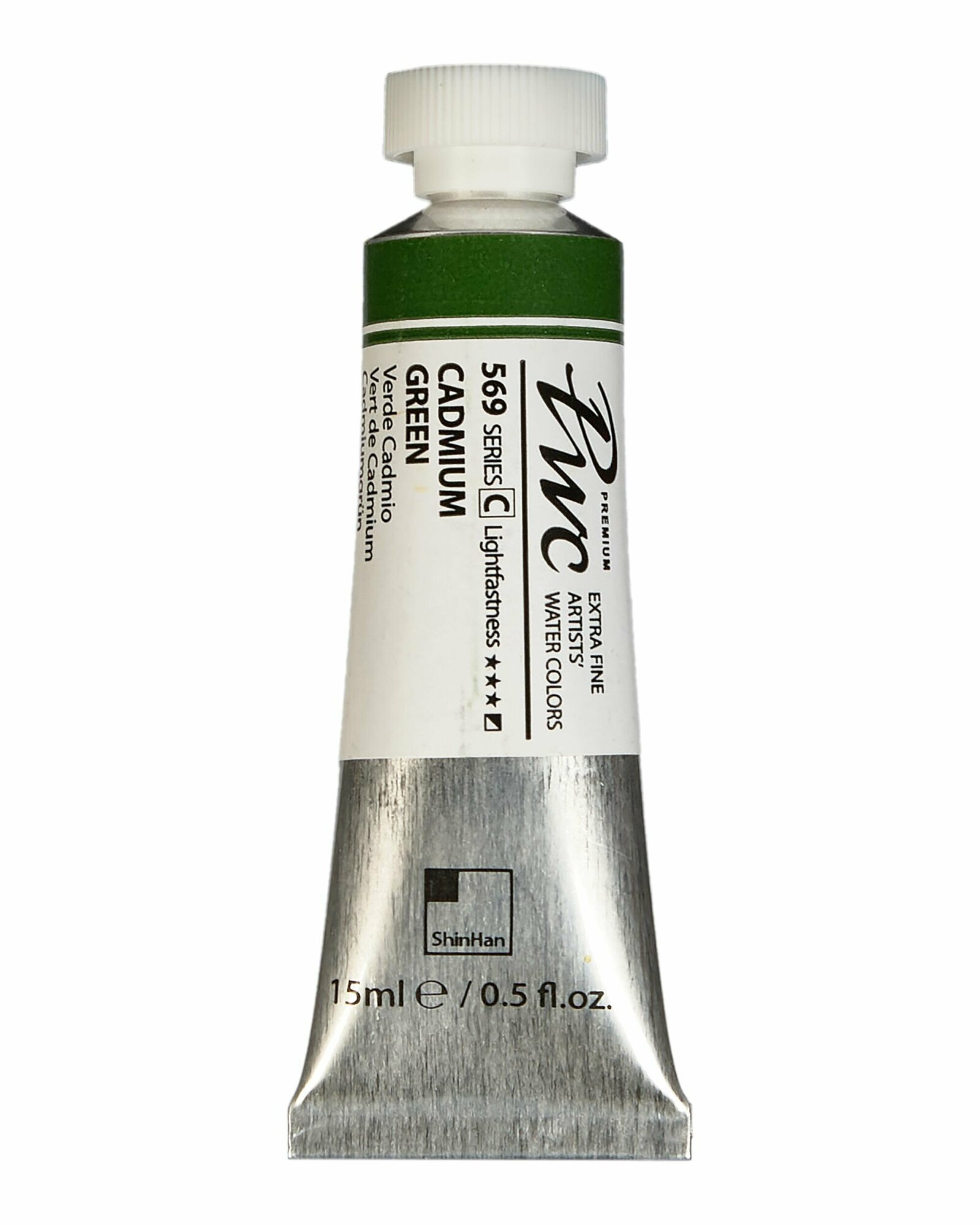 Краска акварельная ShinHan PWC туба 15мл №569 кадмий зеленый