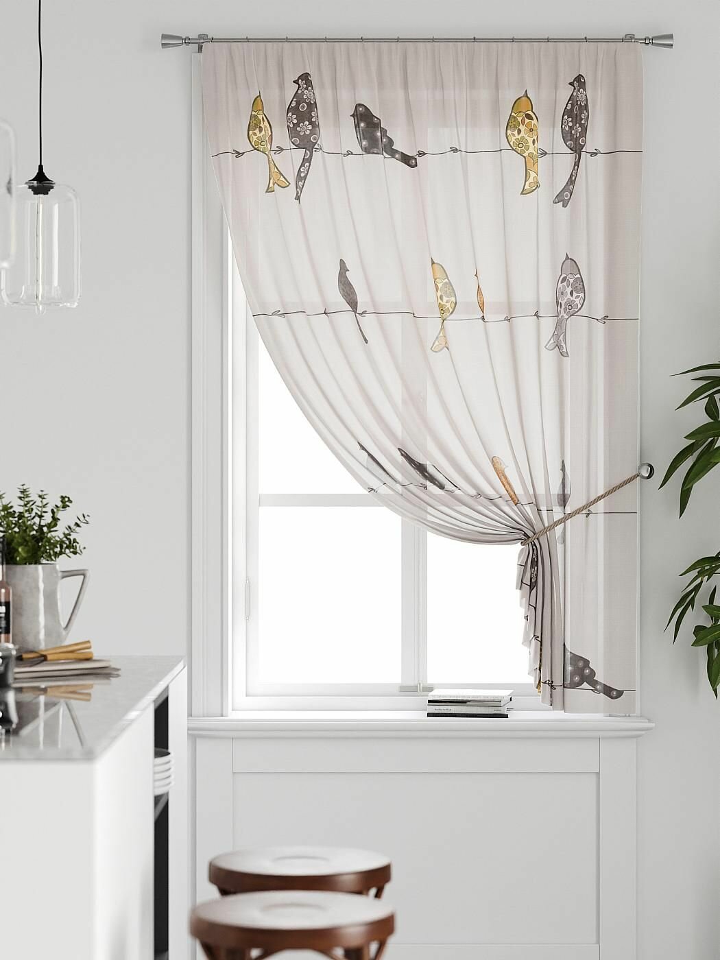 Шторы в кухню / Тюль для кухни Comfy Way 150х170 см 1 шт / Грентил - 30
