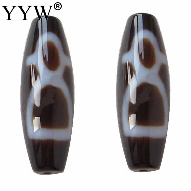 2017 модные ювелирные украшения, натуральные тибетские бусины дзи для изготовления ювелирных изделий diy, Овальный Бог богатства и двухцветные бусины класса ААА, ПК