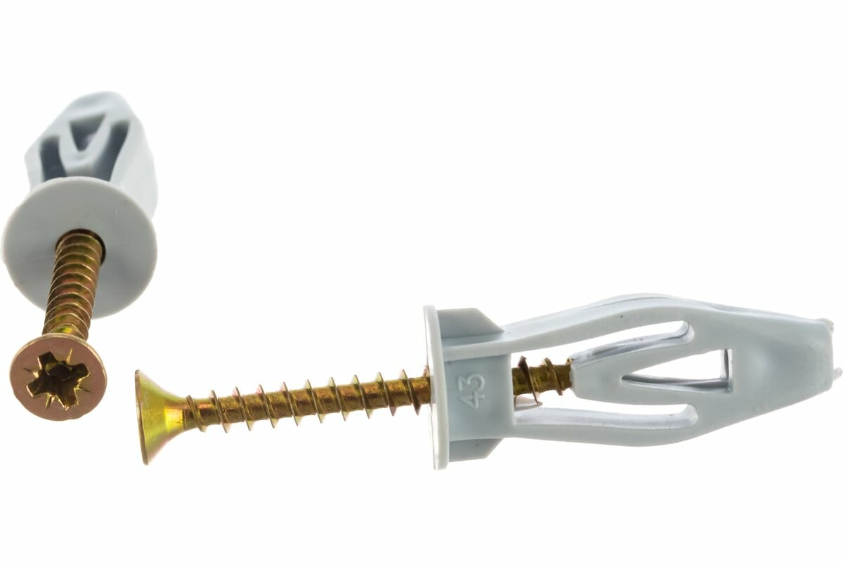 Дюбель для гипсокартона Стройбат 8х28 мм с шурупами 50 шт 2620510/269021 для монтажа