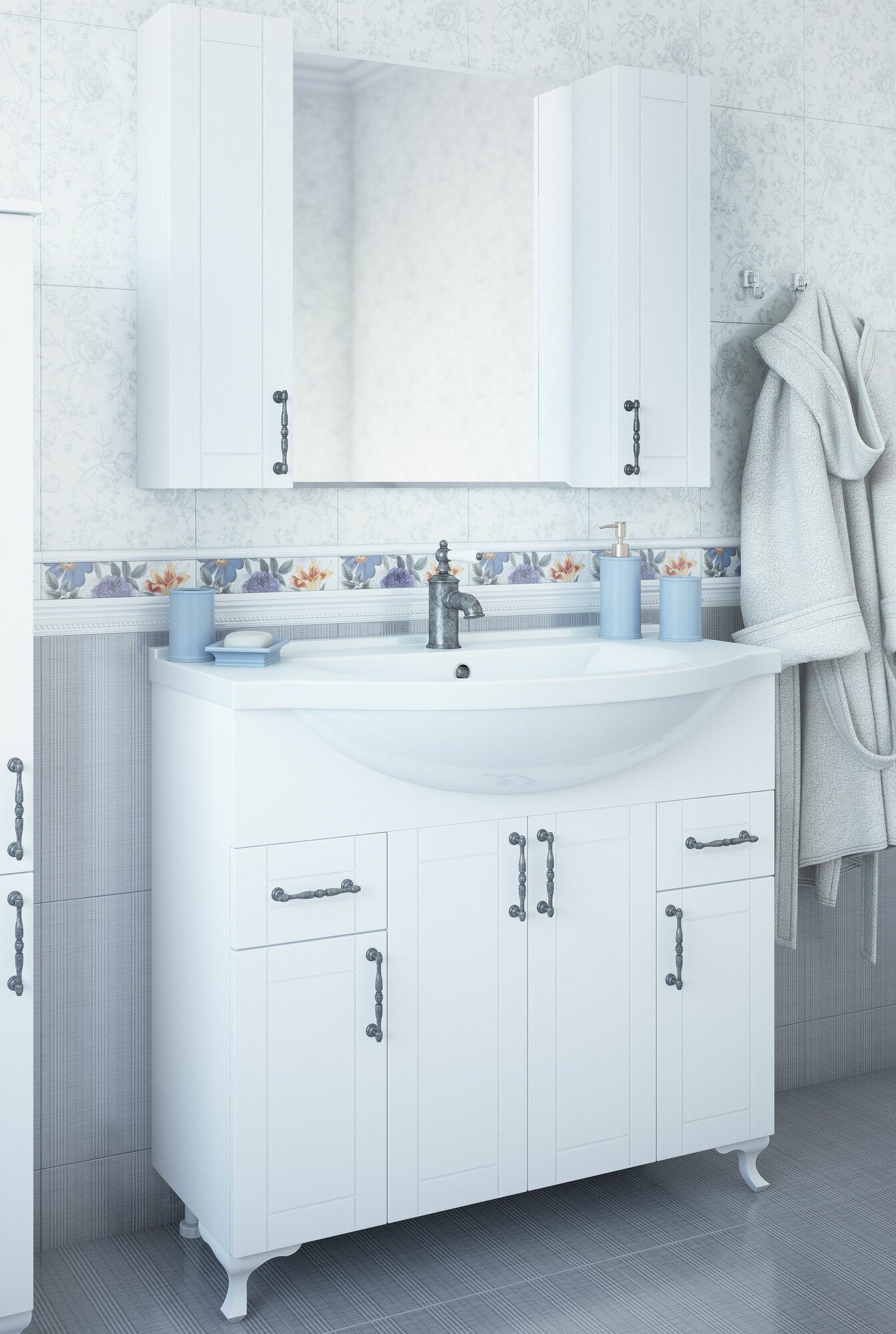 Мебель для ванной Sanflor Глория 105 белая матовая