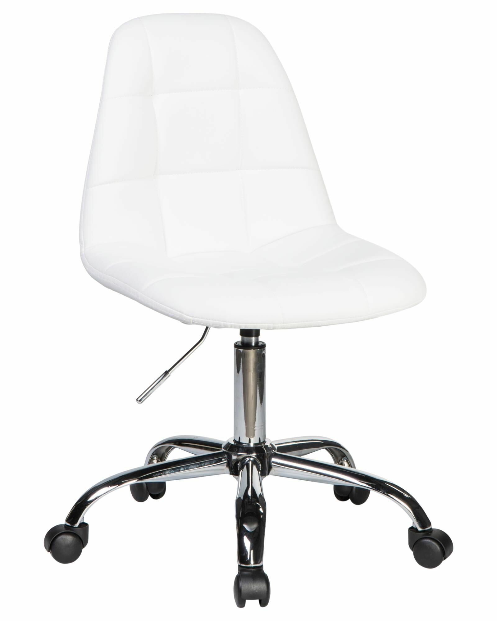 Компьютерное кресло LM-9800 DOBRIN белый, экокожа, металл, мягкое сиденье, без подлокотников