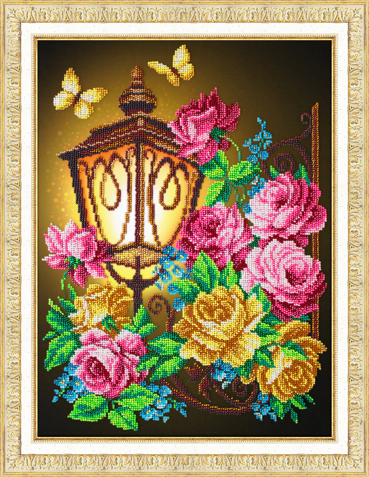 Набор для вышивания бисером "паутинка" Б-1294 Фонарик и розы