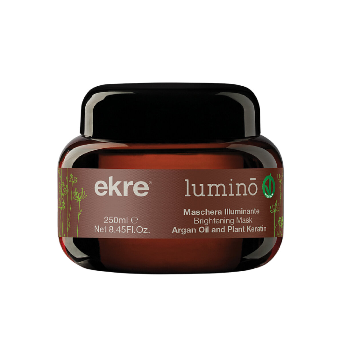 Маска для блеска волос с кератином и аргановым маслом Ekre Lumino Intensive, 250 мл