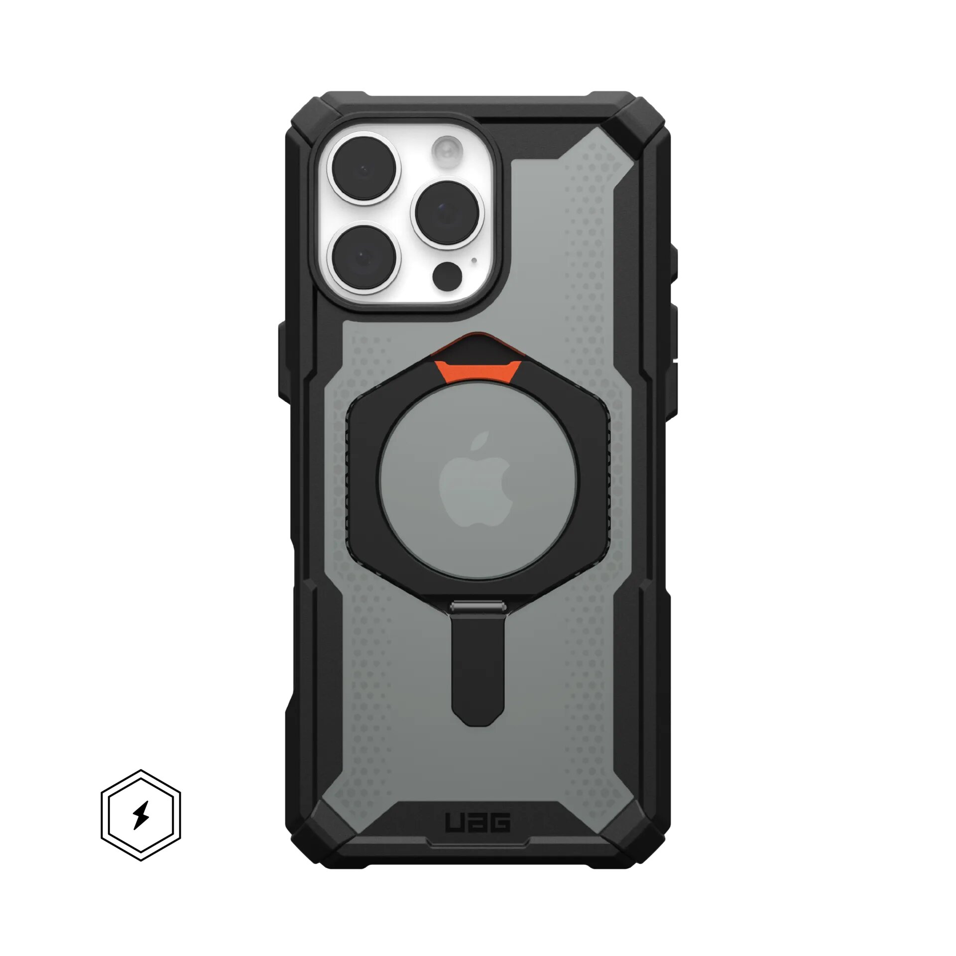 Чехол с поддержкой MAGSAFE Uag Plasma XTE для iPhone 16 Pro Max 6.9", цвет черно/оранжевый (Black/Orange)
