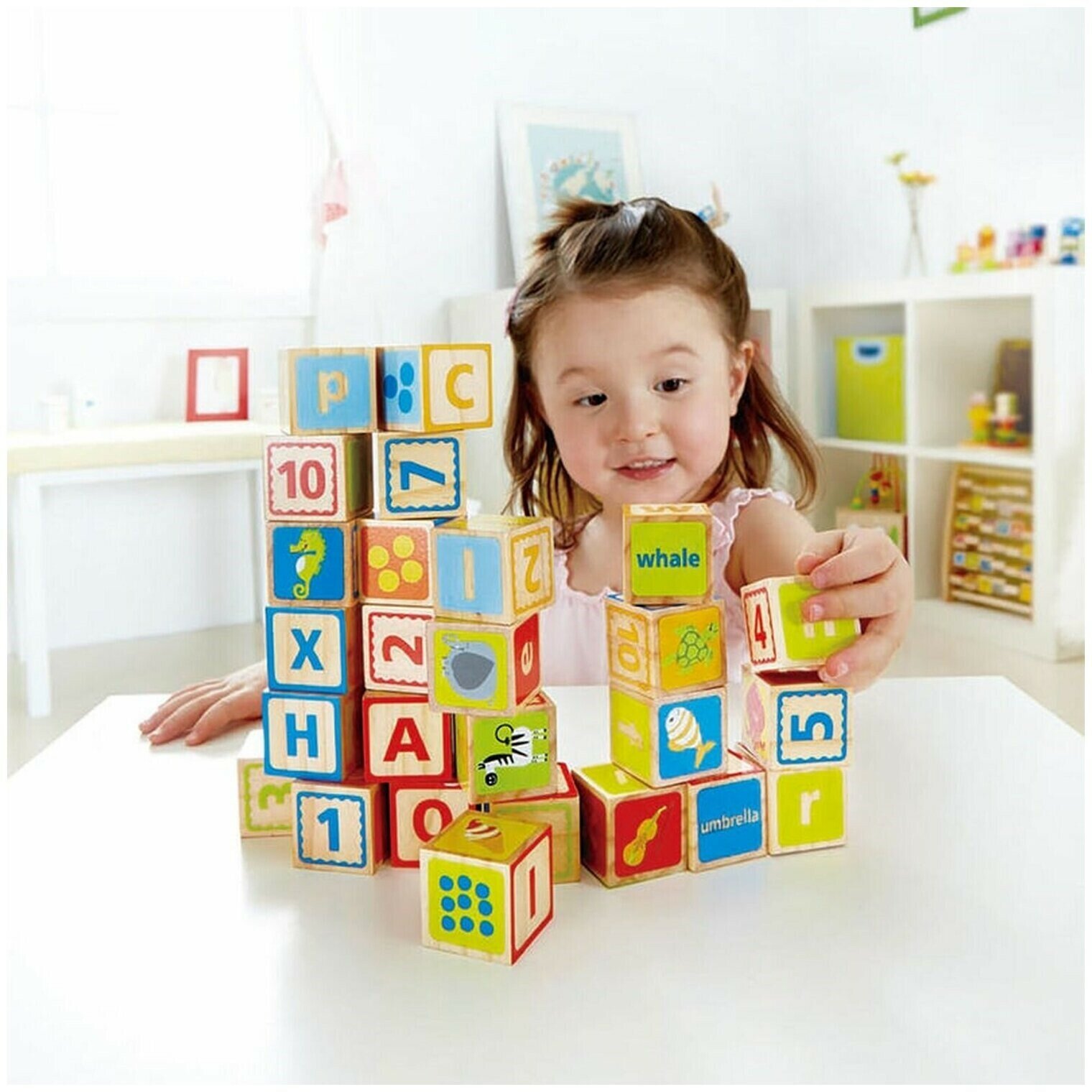 Набор кубиков "ABC" с буквами и цифрами "Hape"