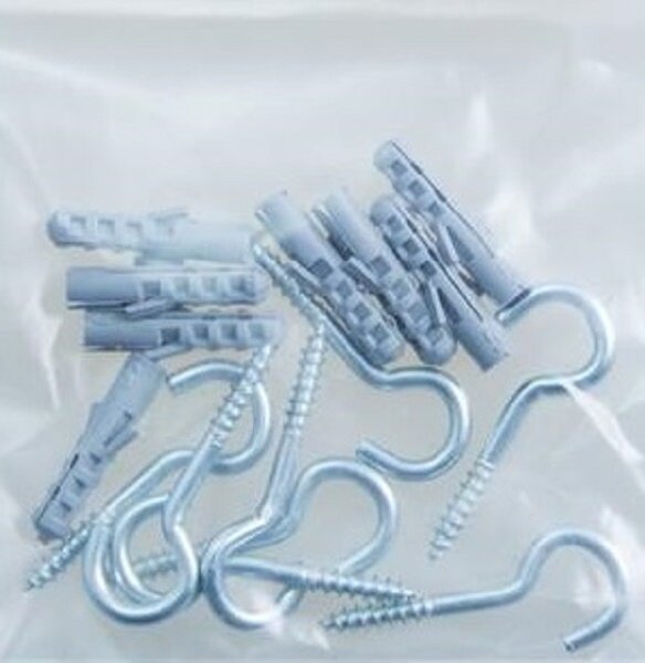 Крюк-полукольцо с дюбелем Стройбат 6 мм (6 шт)