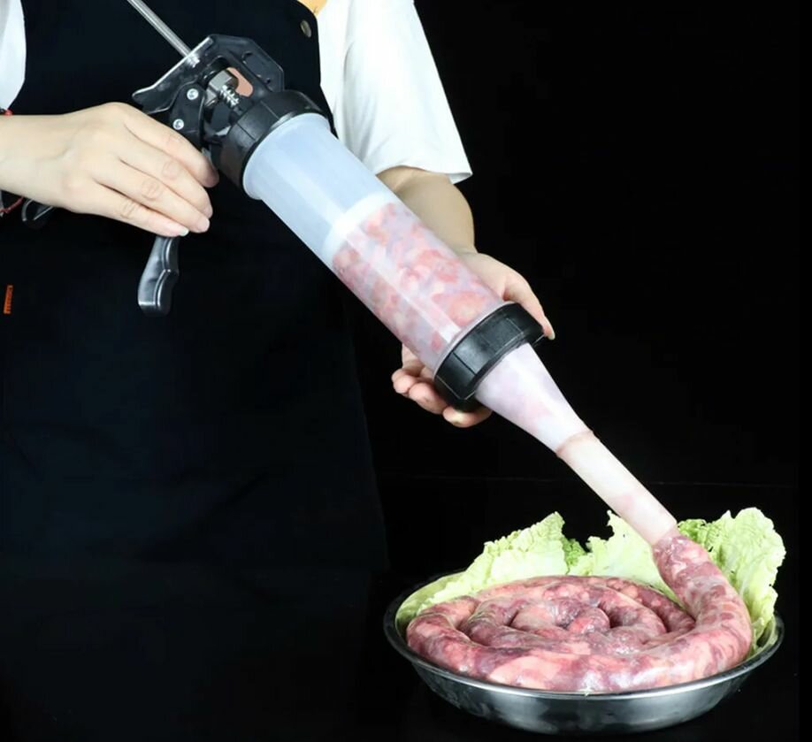 Шприц колбасный Enema Device для приготовления домашней колбасы, сосисок с 3 насадками
